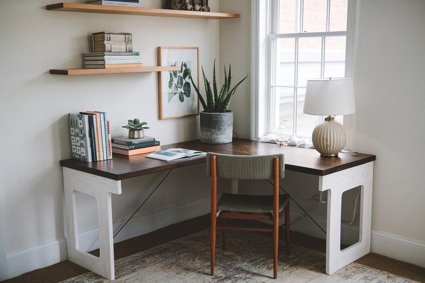 Modern Corner Study Table NEUDOT Cruze Corner Study Table Leon Teak