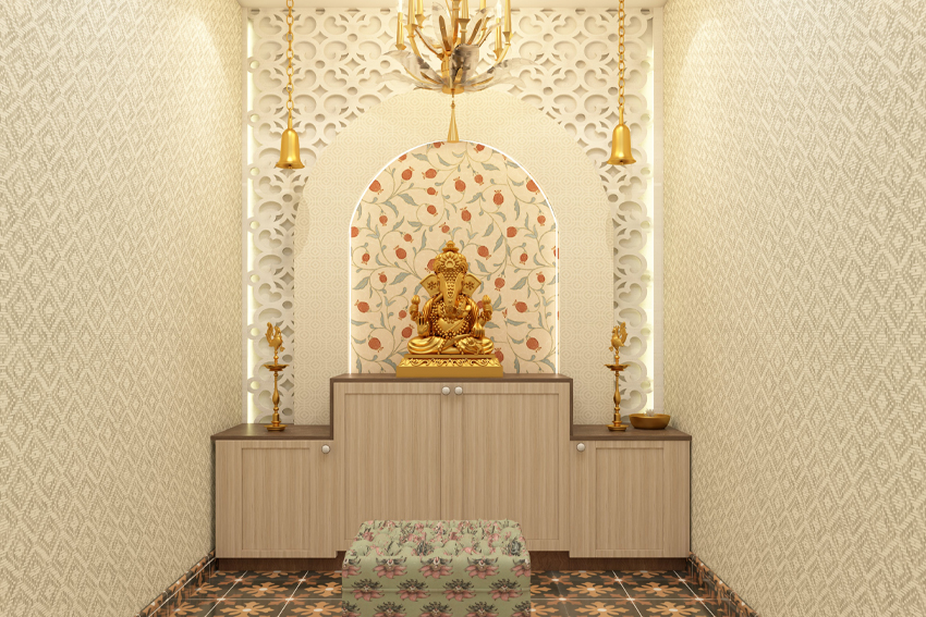 Contemporary Pooja Room Designs In Coimbatore